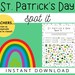 St. Patrick's Day Spot It,printable Game,kids Printable Game,kids ...