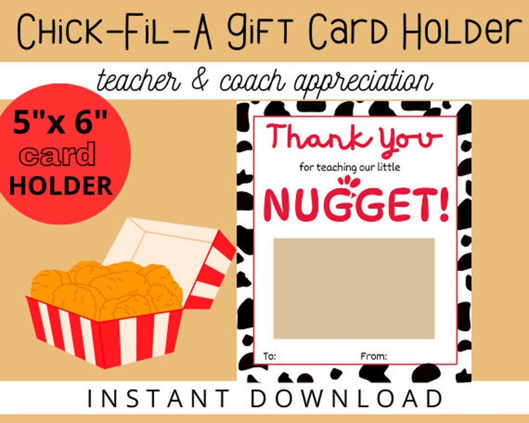 Chick Fil A Gift Card Holder,gift Card Holder, Teacher Gift Card Holder ...