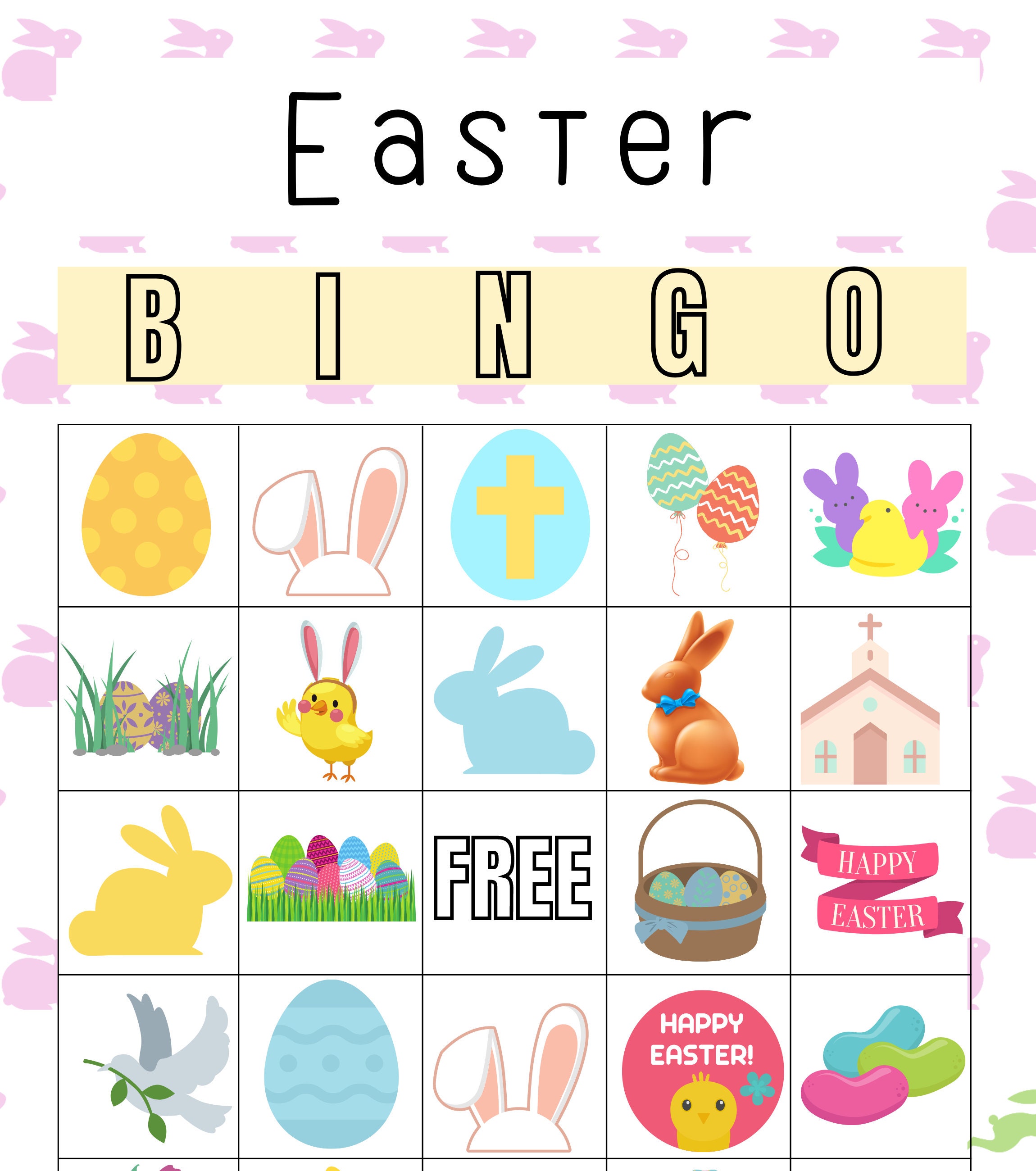 Easter Bingo Printable, Easter Game, Printable Games for Kids, Bingo ...