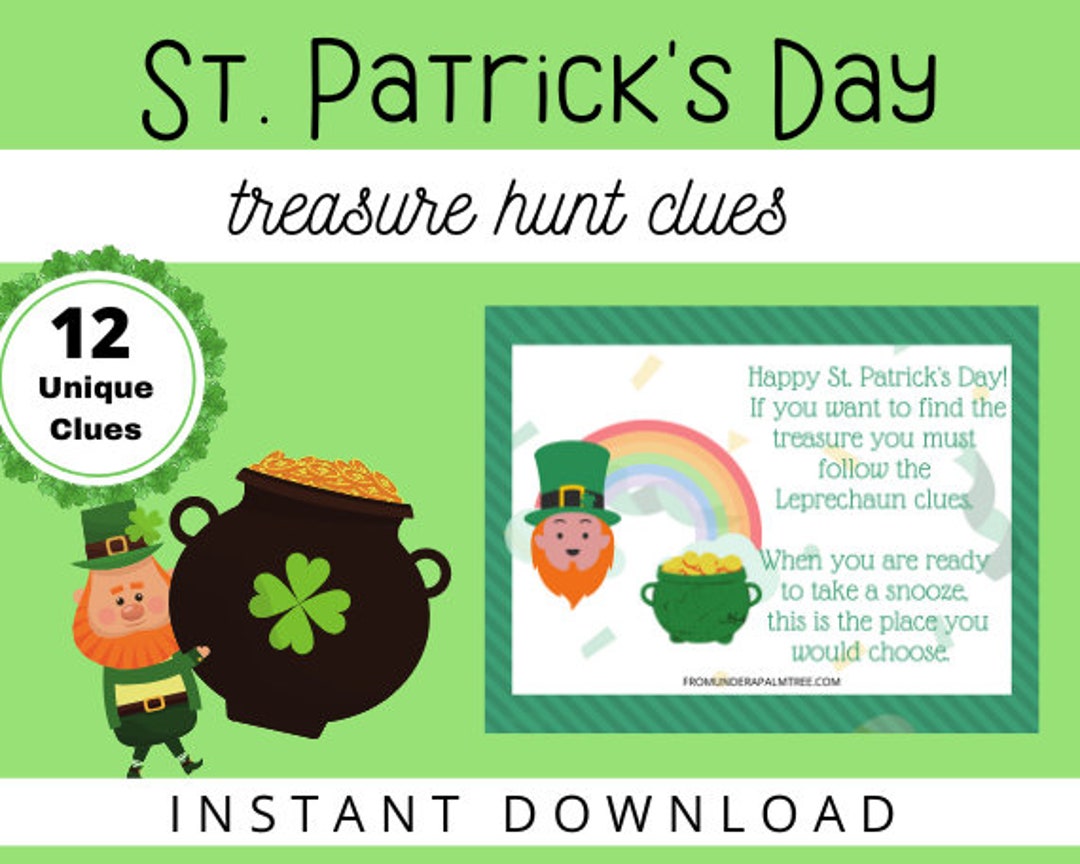St. Patrick's Day Treasure Hunt Clues,treasure Hunt Clues,st Patricks ...