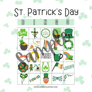 St. Patrick's Day Bingo Printable,st Patricks Day Games,kids Printable ...