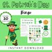 St. Patrick's Day Bingo Printable,st Patricks Day Games,kids Printable ...