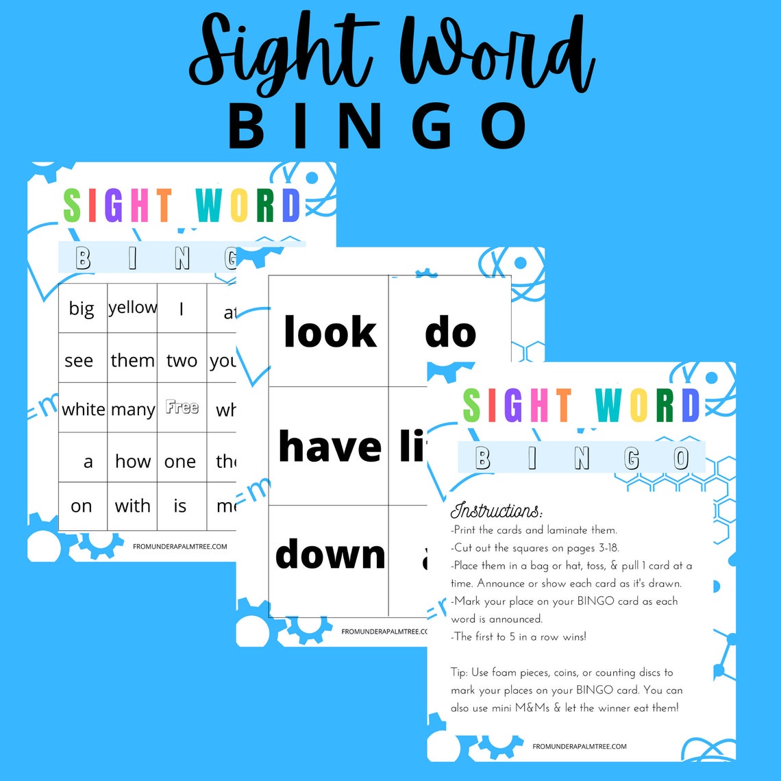 Sight Word Bingo Printable - Etsy