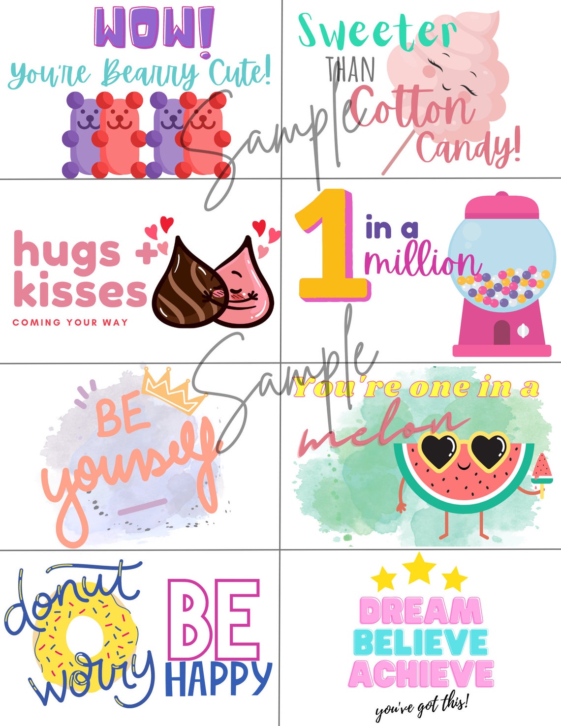 Lunch Notes for Kids, Words of Encouragement for Kids, Digital School ...