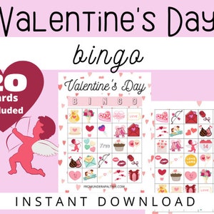 Valentine's Day Bingo Printable,digital Game for Kids,valentines Day ...