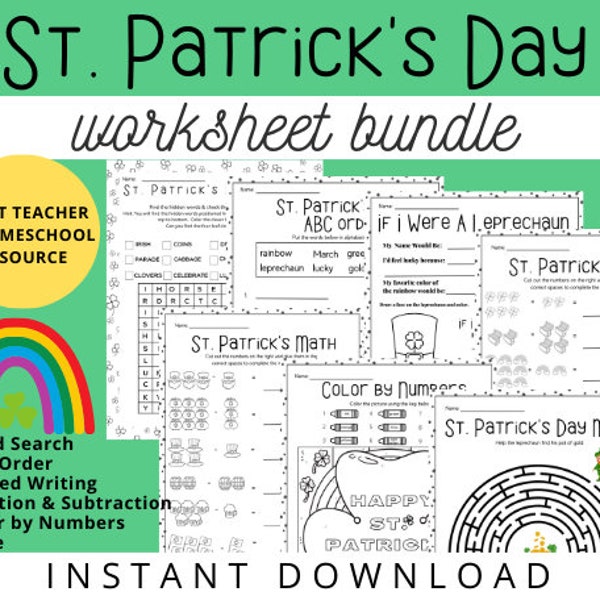 Spring Worksheet Bundle,worksheets,kids Worksheets,spring Word Search ...