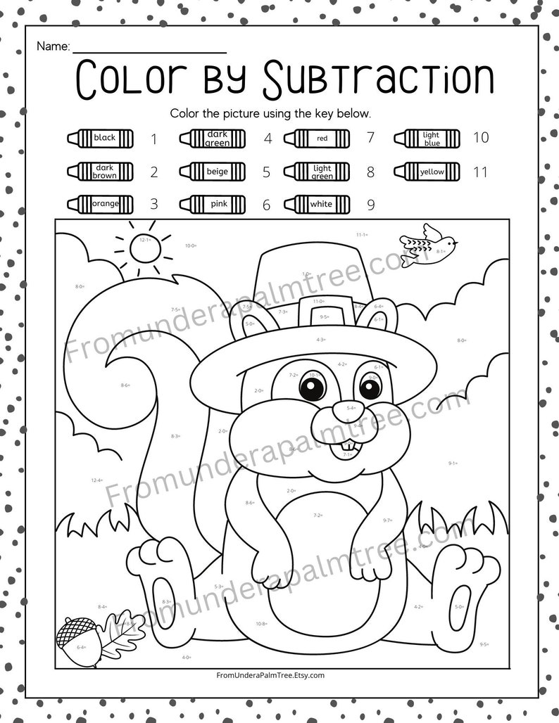 Thanksgiving Coloring Pages, Color by Numbers, Color by Sight Word ...
