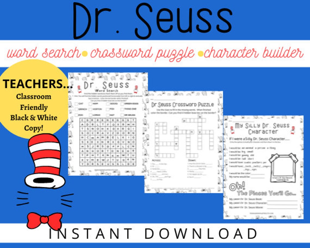 Dr Seuss Word Search,dr Seuss Character,word Search,seuss Crossword ...