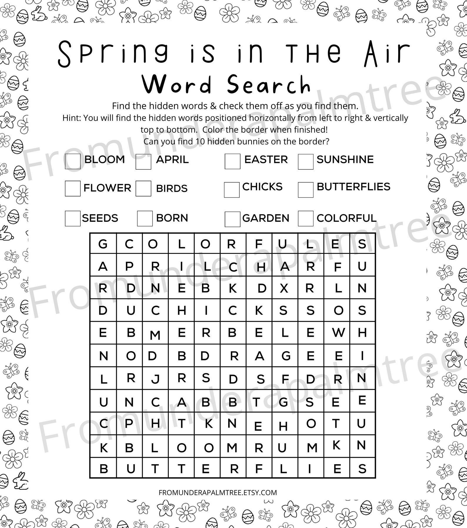 Spring Word Search, Kids Word Search, Learning Worksheets, Spring ...