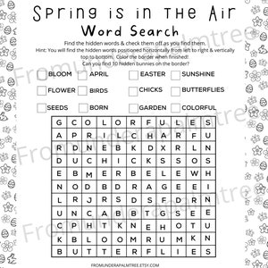 Spring Word Search, Kids Word Search, Learning Worksheets, Spring ...