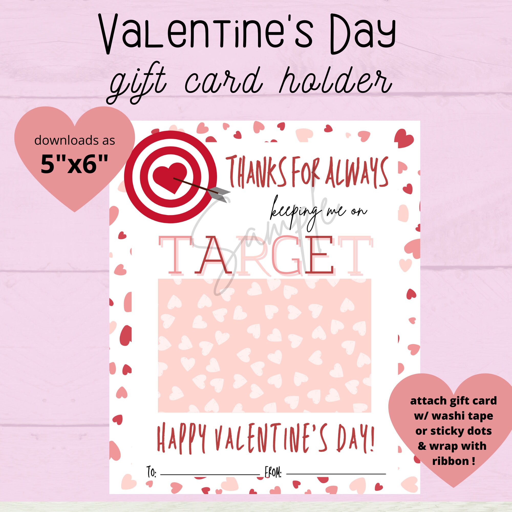 Valentine's Day Printable Gift Card Holder,gift Card Holder,target Gift ...