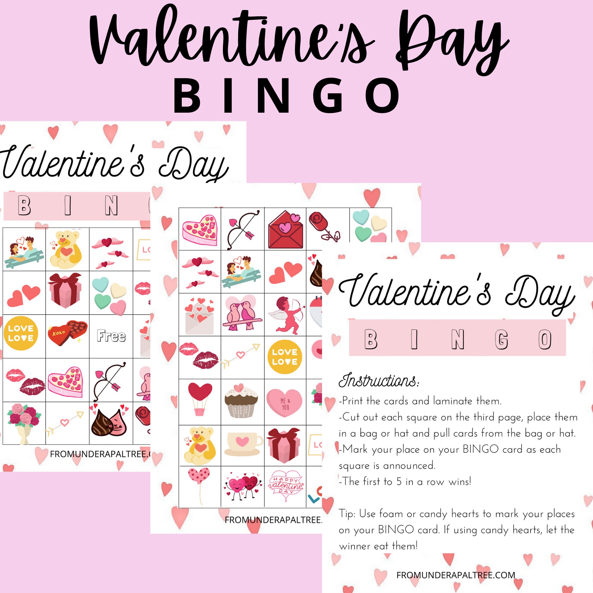 Valentine's Day Bingo Printable,digital Game for Kids,valentines Day ...