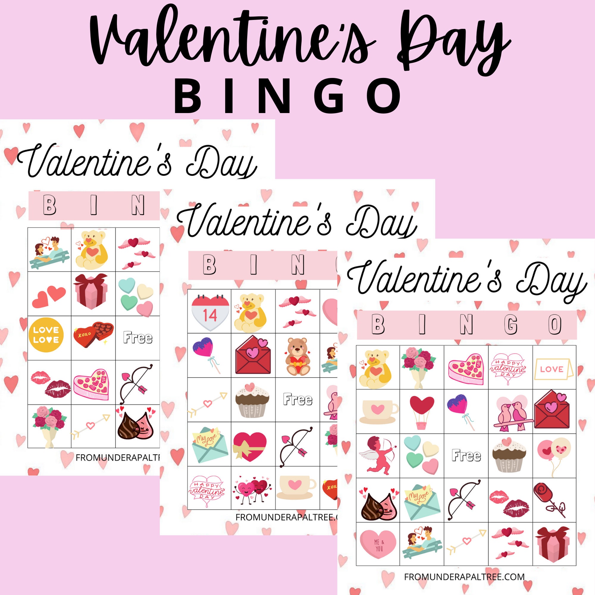Valentine's Day Bingo Printable,digital Game for Kids,valentines Day ...