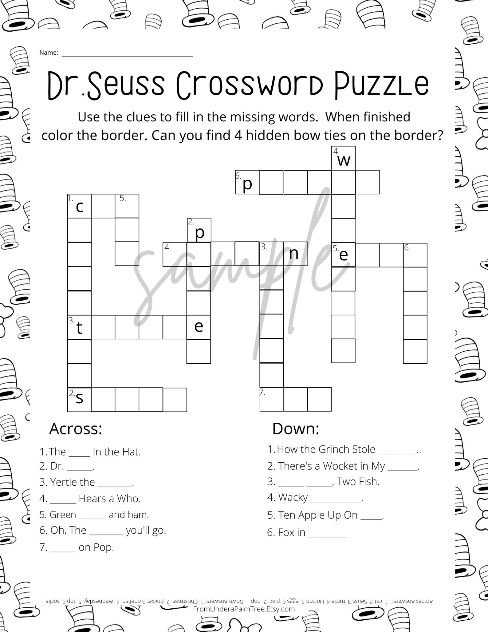 Dr Seuss Word Search,dr Seuss Character,word Search,seuss Crossword ...