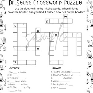Dr Seuss Word Search,dr Seuss Character,word Search,seuss Crossword ...