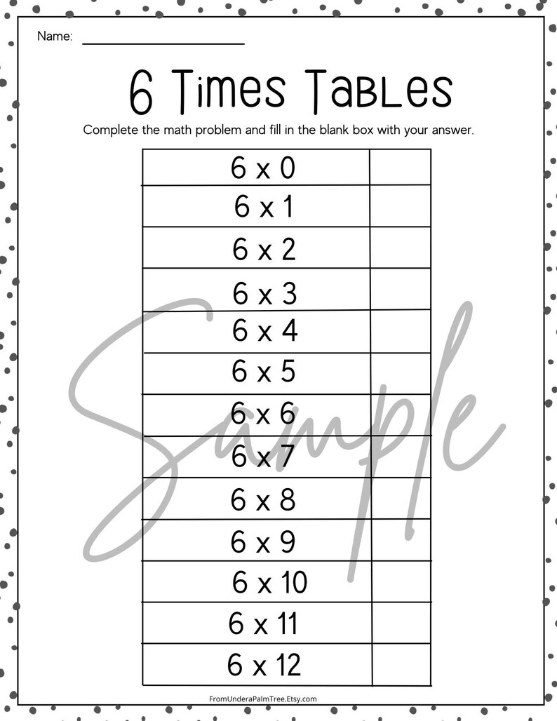 Multiplication Facts,times Table Worksheets,times Table Practice ...