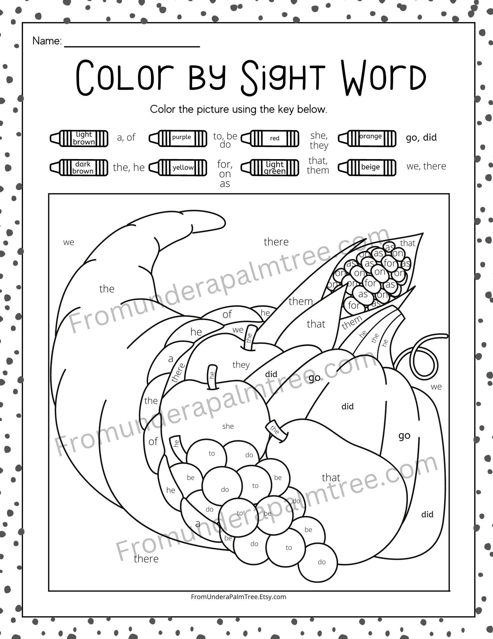 Thanksgiving Coloring Pages, Color by Numbers, Color by Sight Word ...