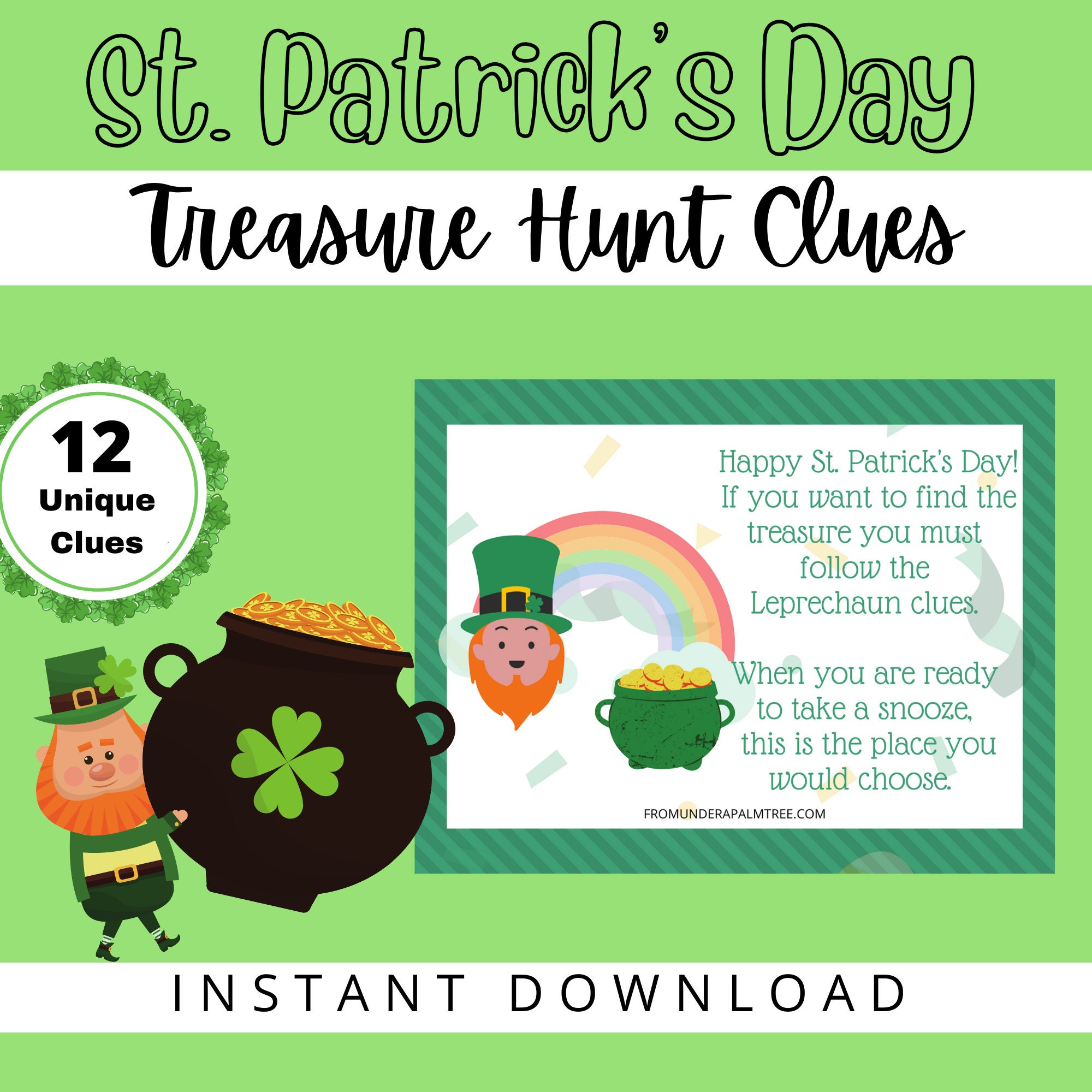 St. Patrick's Day Treasure Hunt Clues,treasure Hunt Clues,st Patricks ...
