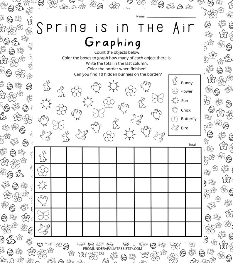 Spring is in the Air Graphing Worksheet - Etsy