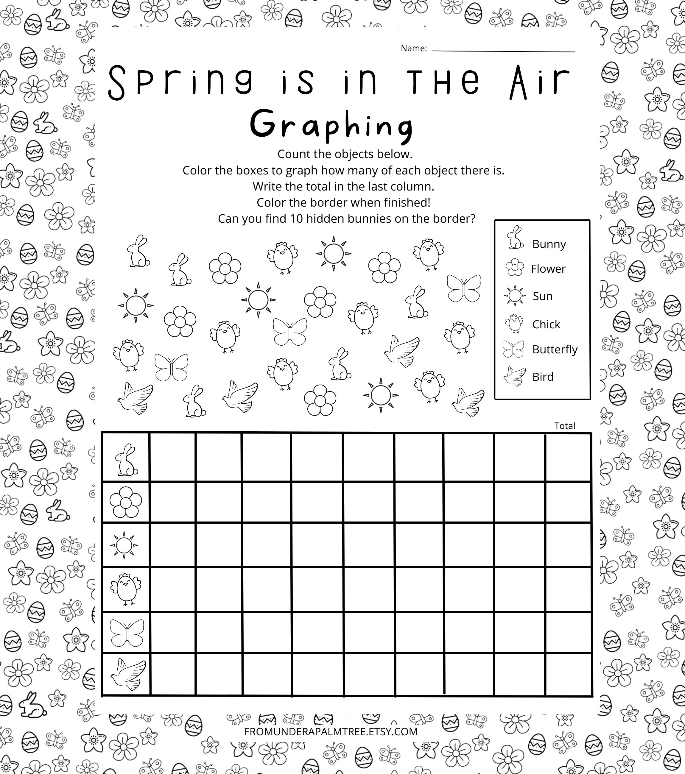 Spring is in the Air Graphing Worksheet - Etsy