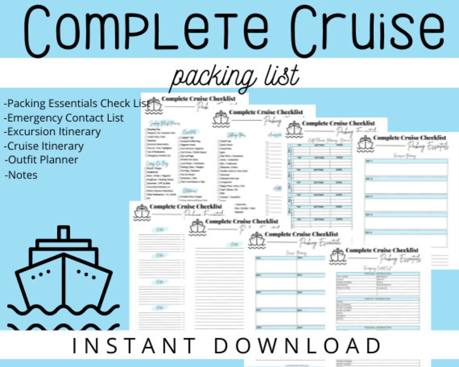 Cruise Packing Check List,cruise Essential List,printable Cruise ...