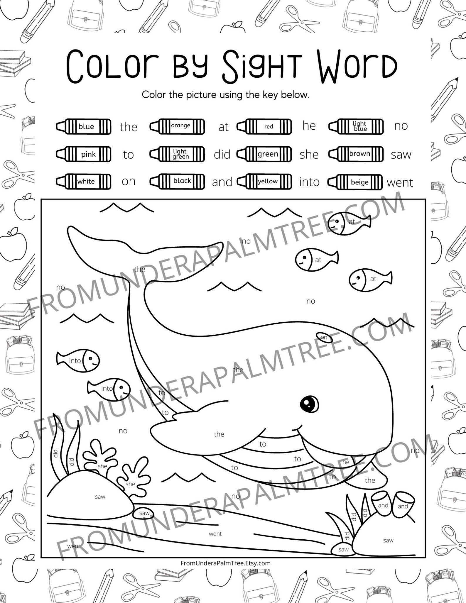Coloring Pages, Color by Numbers, Color by Sight Word, Color by ...