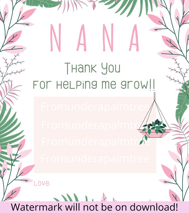 Mother's Day Gift Card Holder, Printable Gift Card Holder, Plant Mom ...