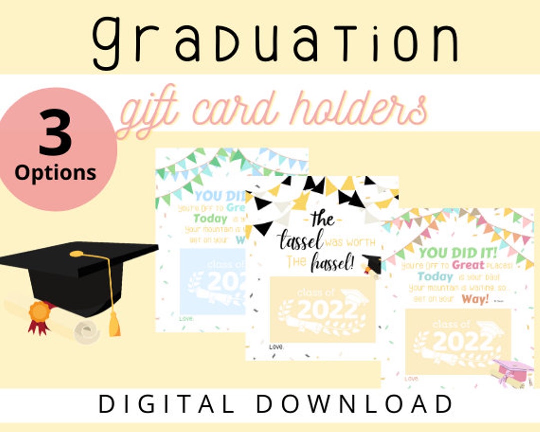 Graduation Gift Card Holder, Printable Gift Card Holder, Gift Card ...