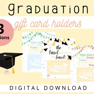 Graduation Gift Card Holder, Printable Gift Card Holder, Gift Card ...