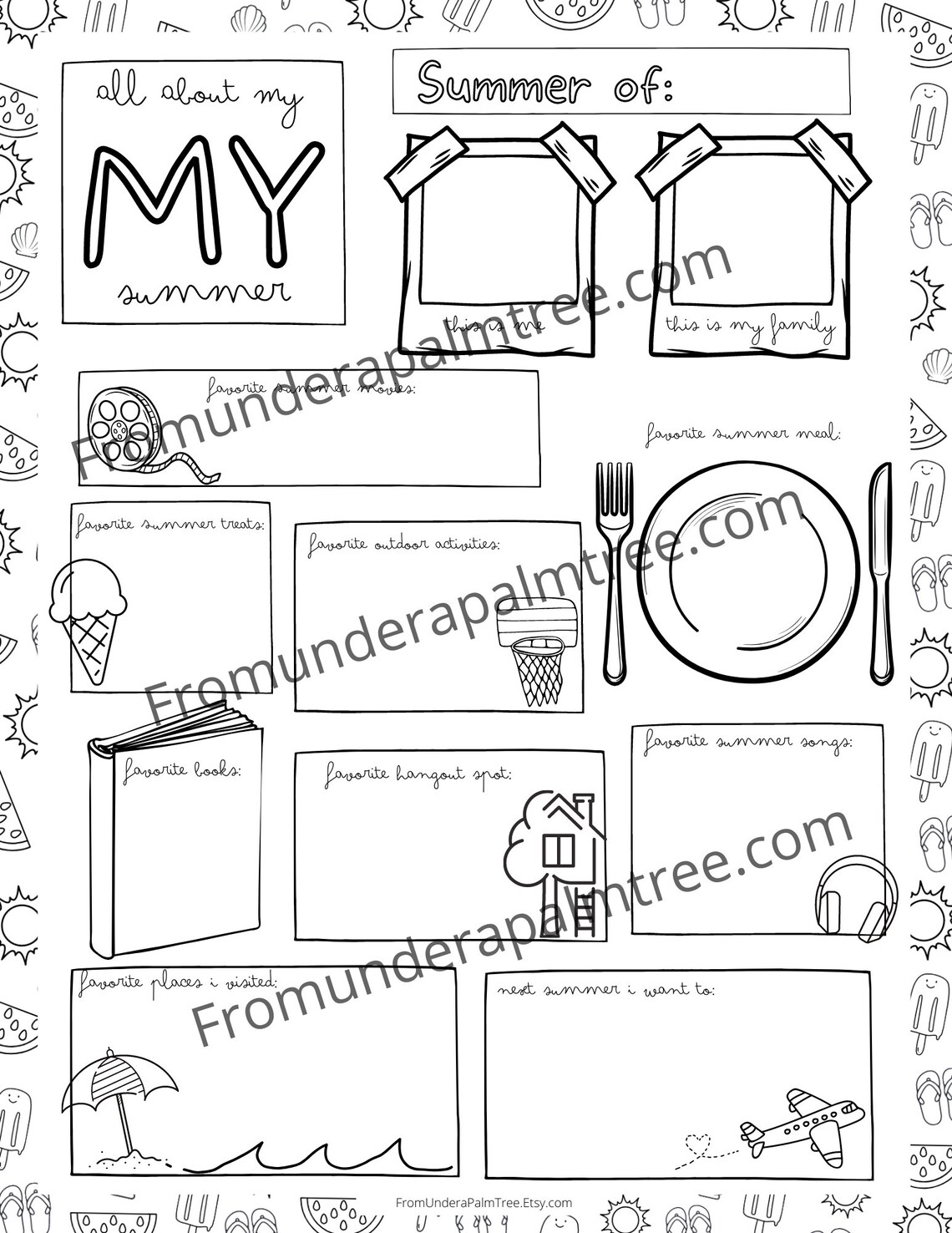 Summer Activity Sheets Bundle, Summer Workbook, Kindergarten Worksheets ...