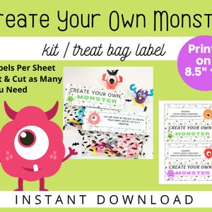Create Your Own Play-doh Monster Kit Label,make a Monster Kit ...