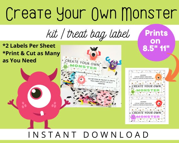 Create Your Own Play-doh Monster Kit Labelmake a Monster Kit - Etsy