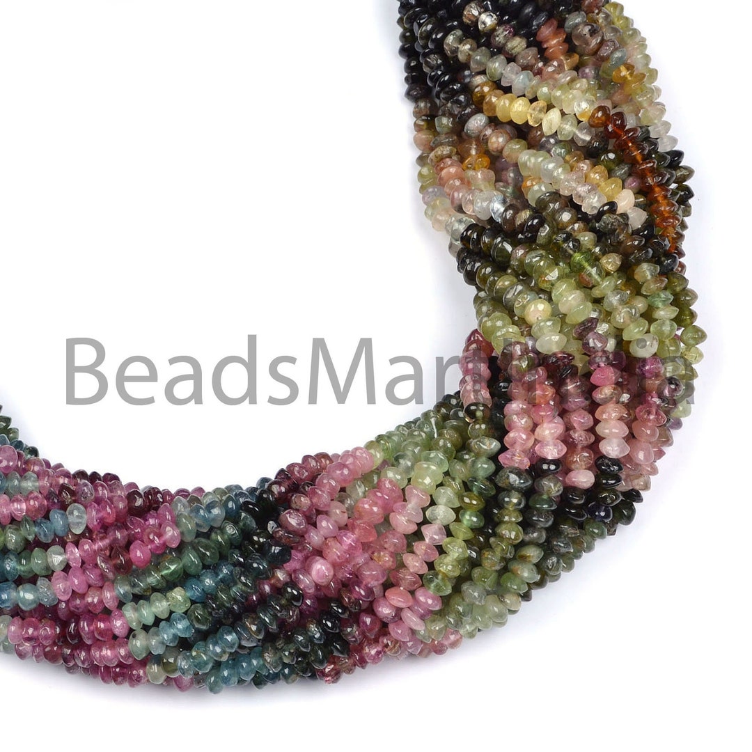 3-4 MM Multi Tourmaline Plain Button Beads, Tourmaline Button Beads ...