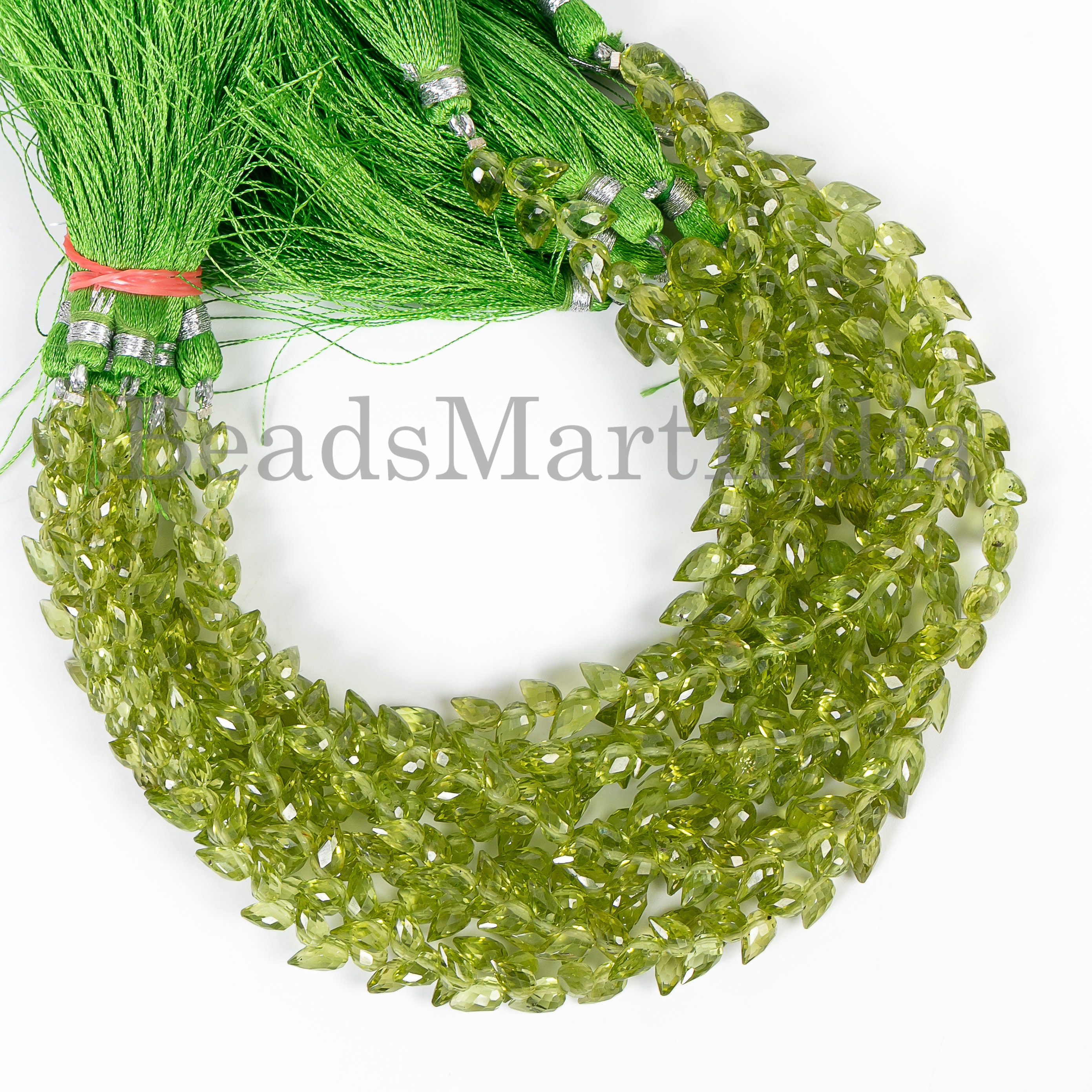 Natural Peridot Faceted Side Drill Gemstone Beads, Diagonal Shape ...