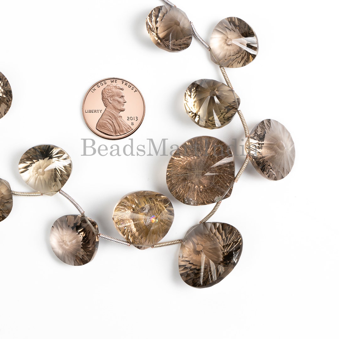 Golden Rutile Concave Cut Heart Shape Beads, Golden Rutile Heart Shape ...