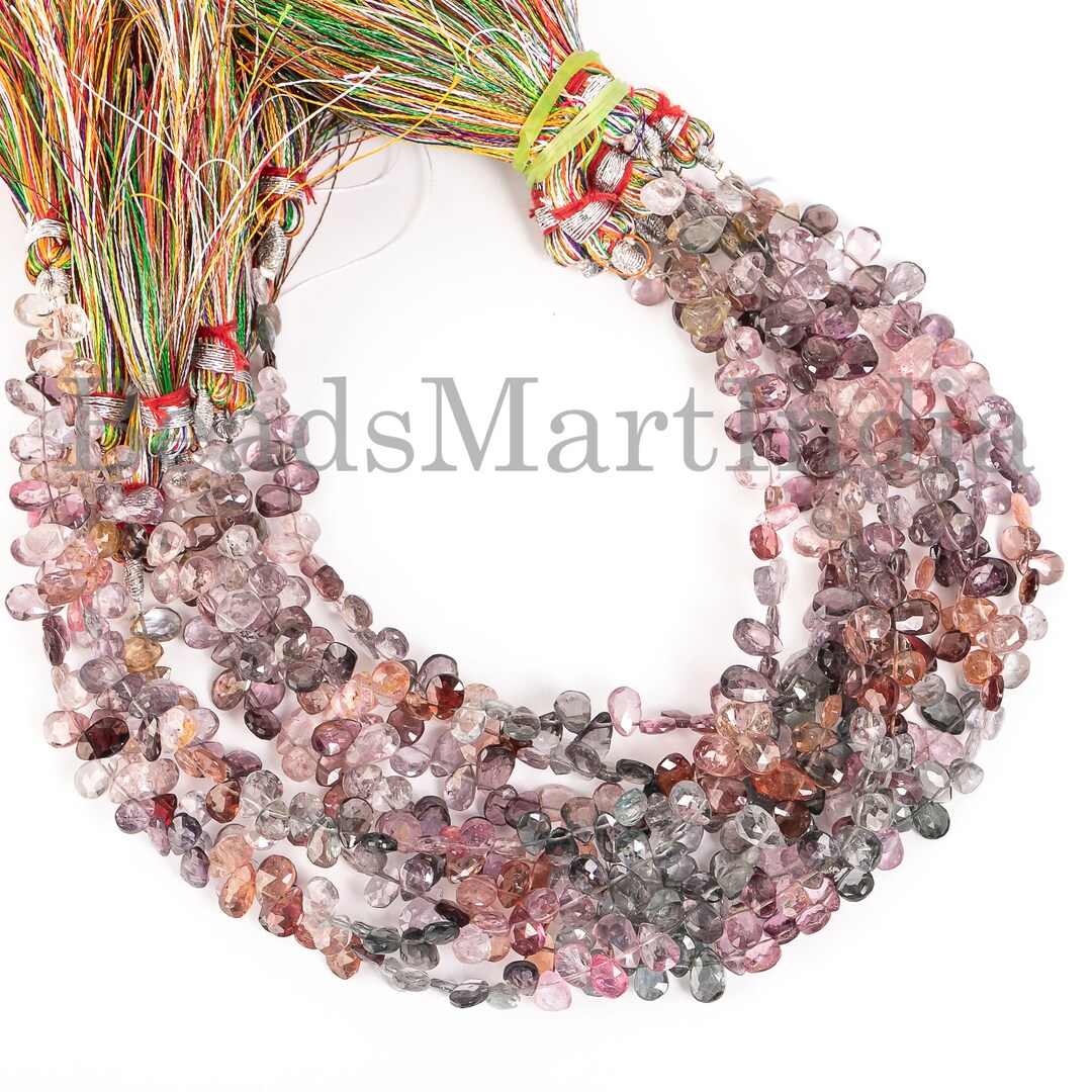 Multi Spinel Beads, 4x6-4x7mm Spinel Faceted , Multi Spinel Pear Shape ...