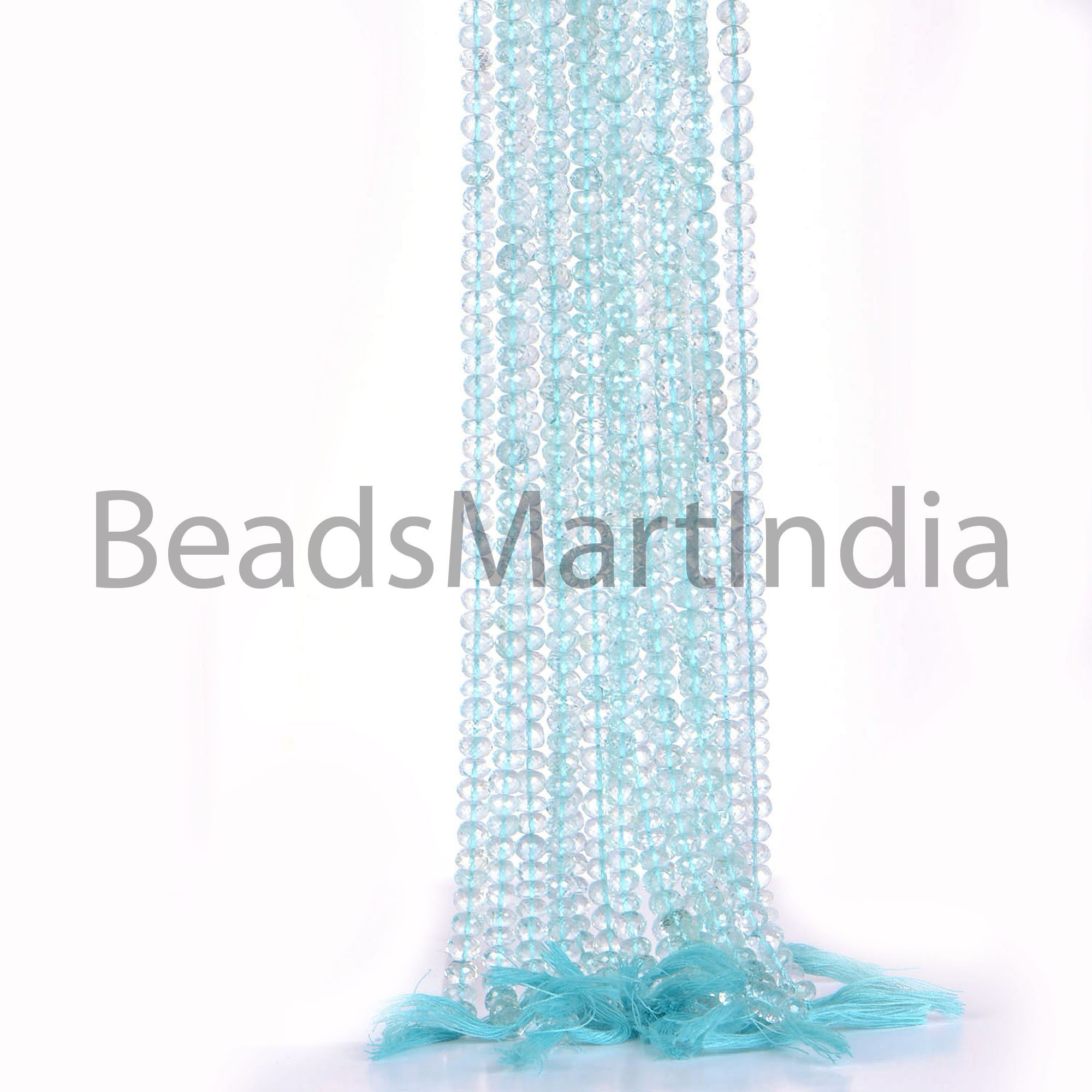 Natural Aquamarine Rondelle Shape Beads Faceted Aquamarine | Etsy