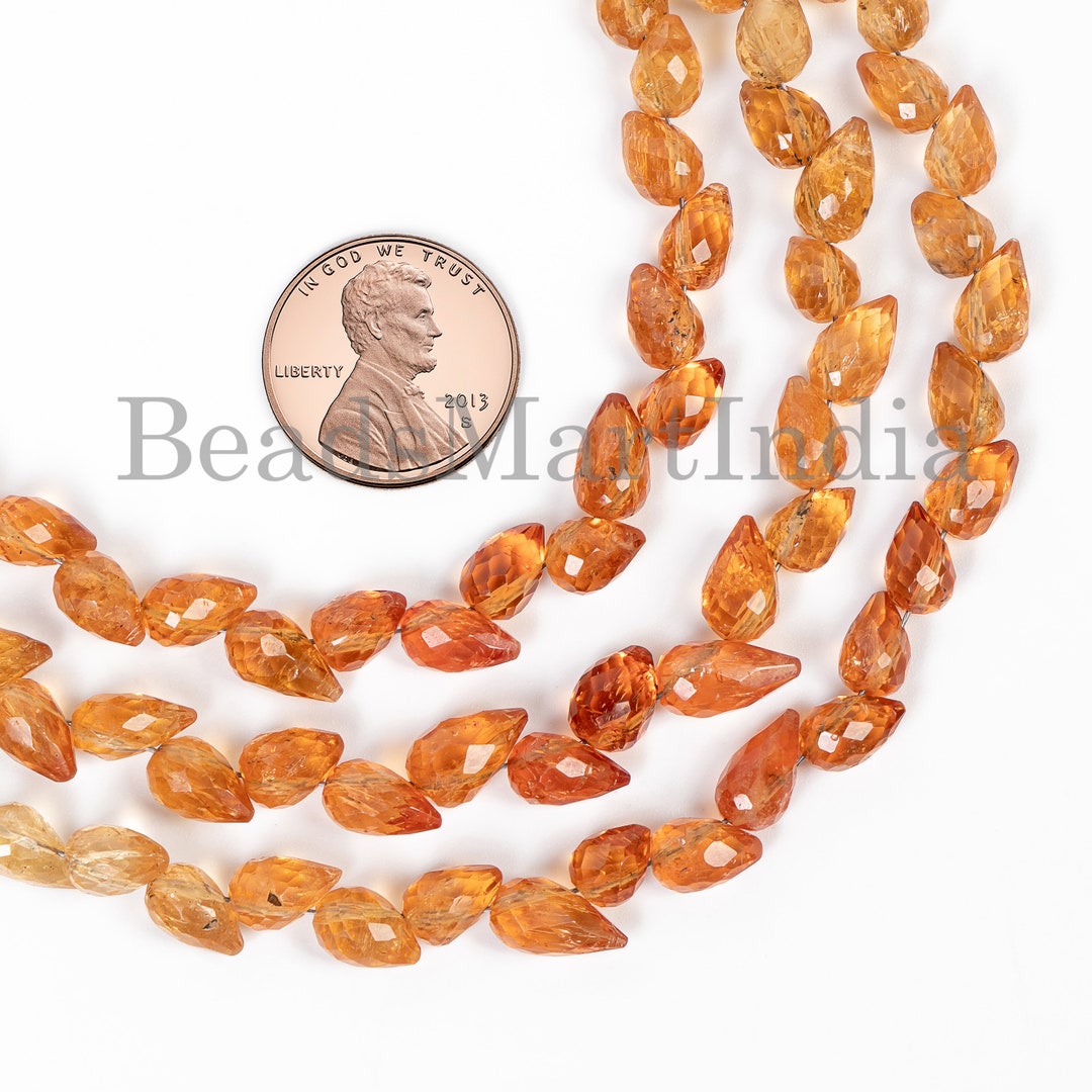 Natural Imperial Topaz Gemstone Drops, Faceted Drops Shape Beads, 5x7 ...
