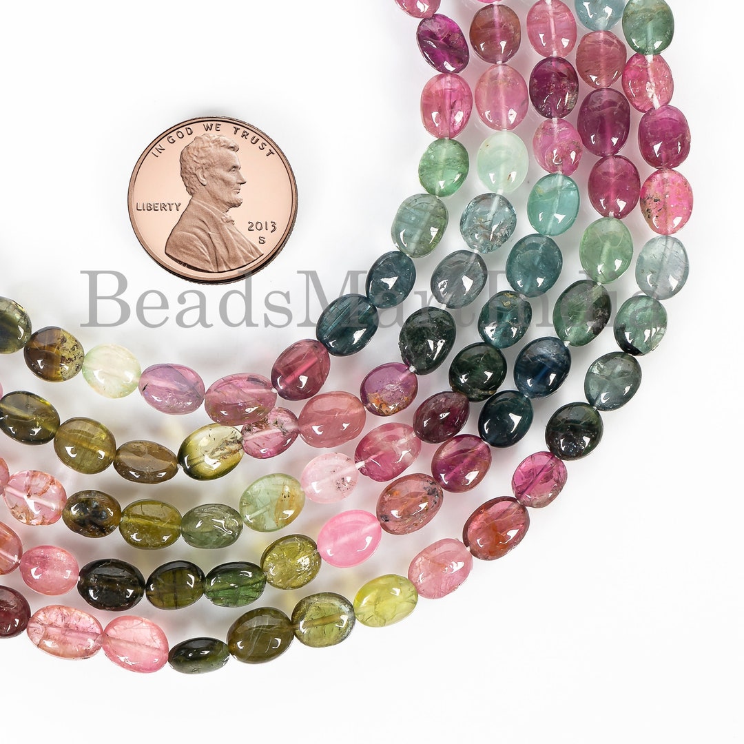Natural Multi Tourmaline Beads, Tourmaline Smooth Beads, Tourmaline ...
