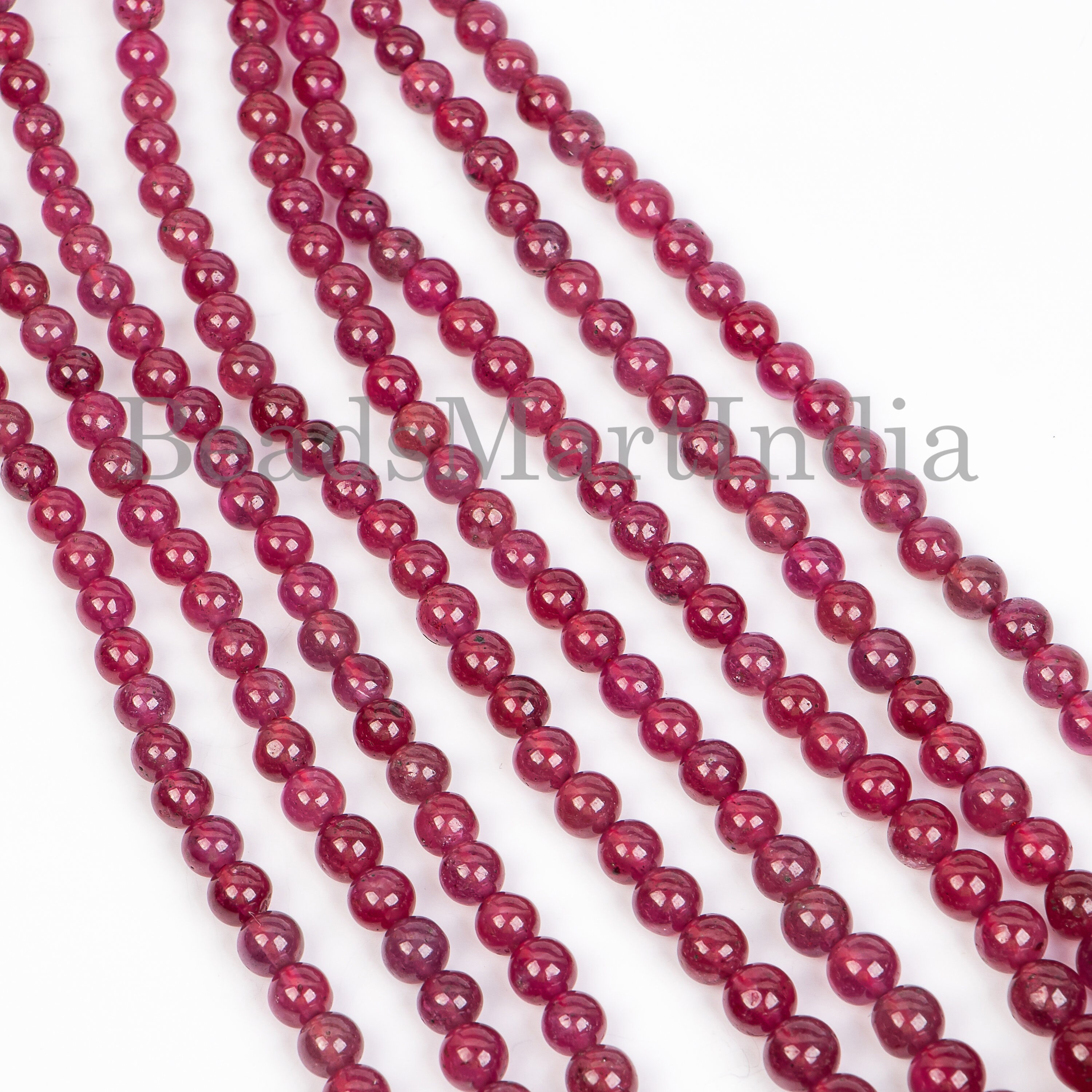 Ruby Plain Round Beads Ruby Round Beads Plain Ruby Beads - Etsy