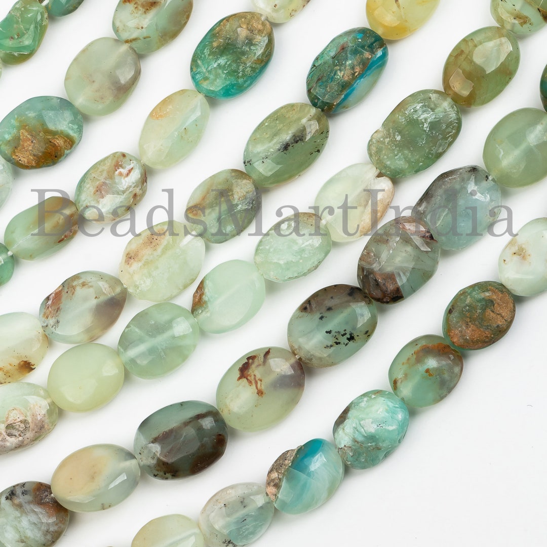 Peru Opal Plain Oval Shape Natural Gemstone Beads, 6.5x8-9x11mm Opal ...