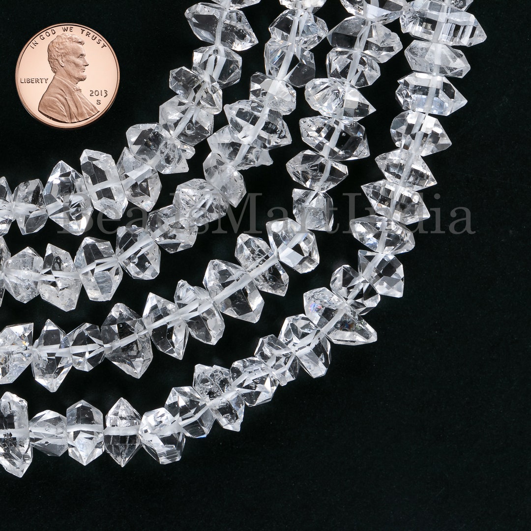 Herkimer Diamond Beads, 4-6 Mm Diamond Nuggets Shape Beads, Herkimer ...