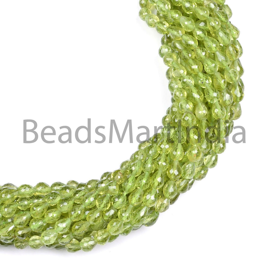 Peridot Faceted Drop Beads 4X6 MM Peridot Faceted Drop - Etsy