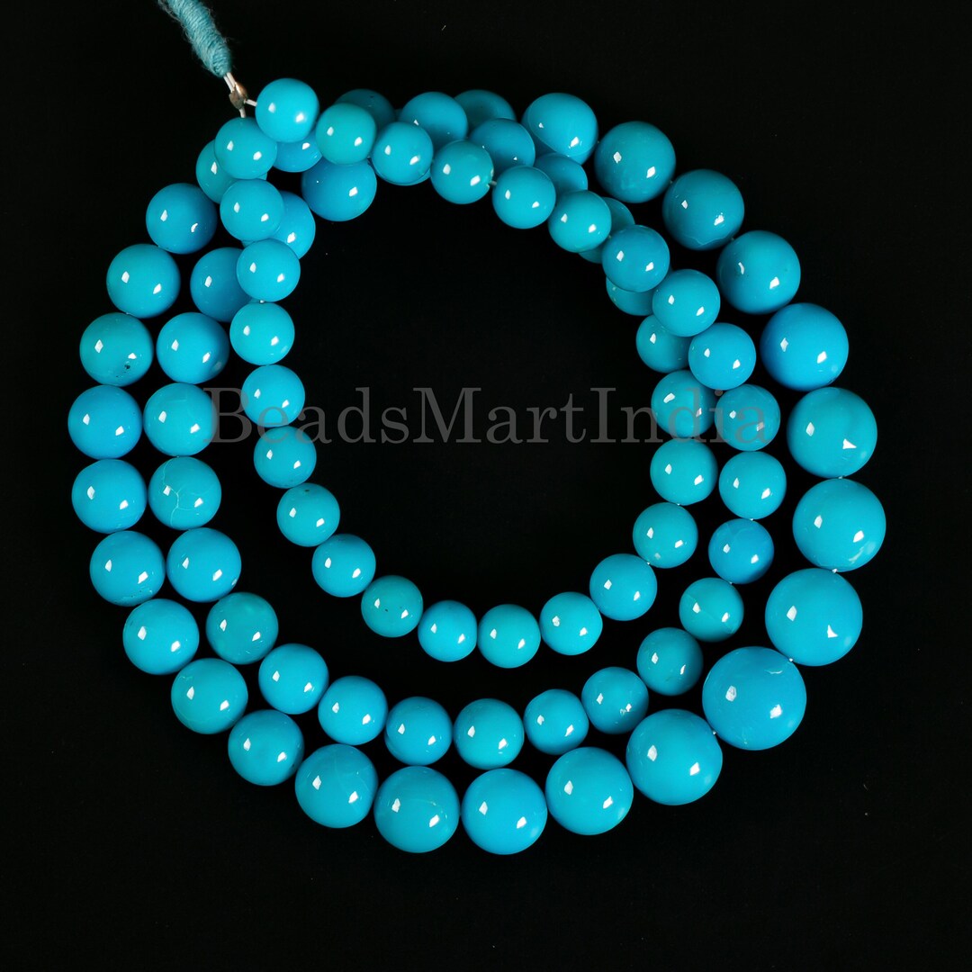Natural Sleeping Beauty Turquoise Beads, 5-7.5 Mm Turquoise Smooth ...