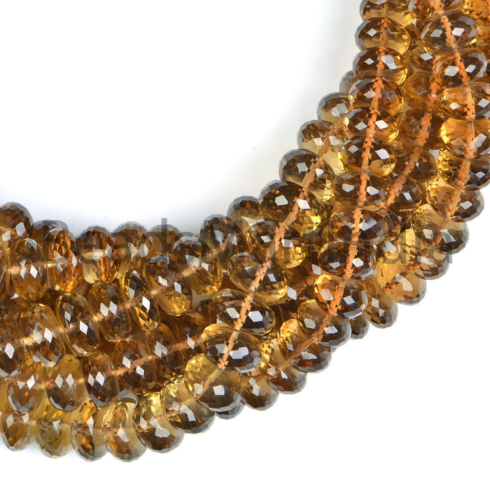 Natural Whisky Quartz Faceted Rondelle Beads Faceted Whisky - Etsy