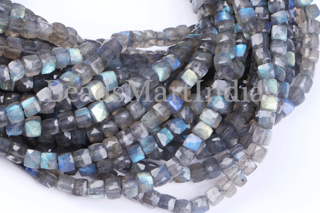 Labradorite Faceted Box Shape Beads Labradorite Gemstone Bead - Etsy