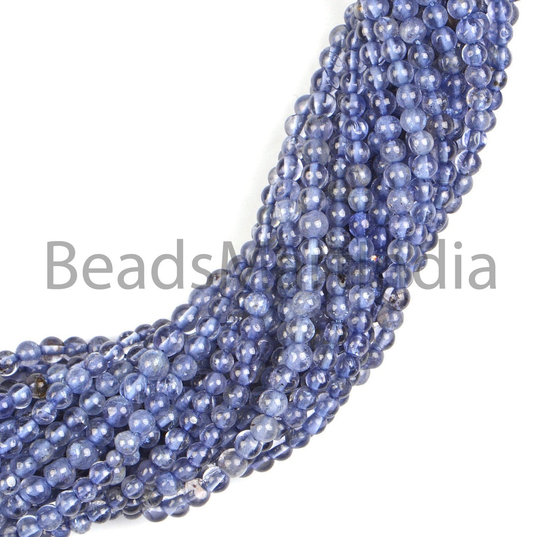 Iolite Plain Smooth Round Gemstone Beads, Iolite Plain Gemstone Beads ...
