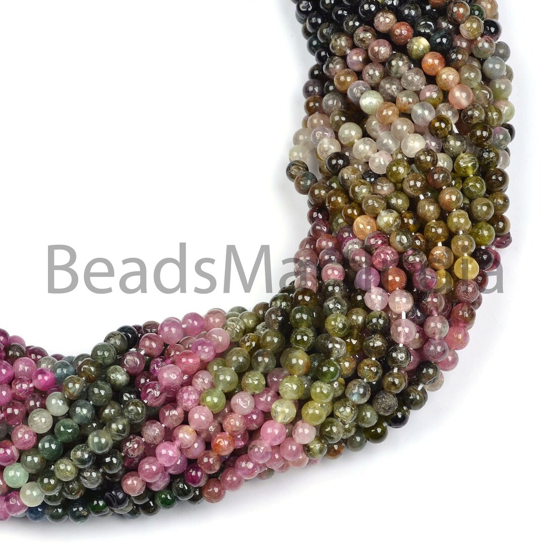 Multi Tourmaline Plain Round Beads,multi Tourmaline Smooth Beads ...