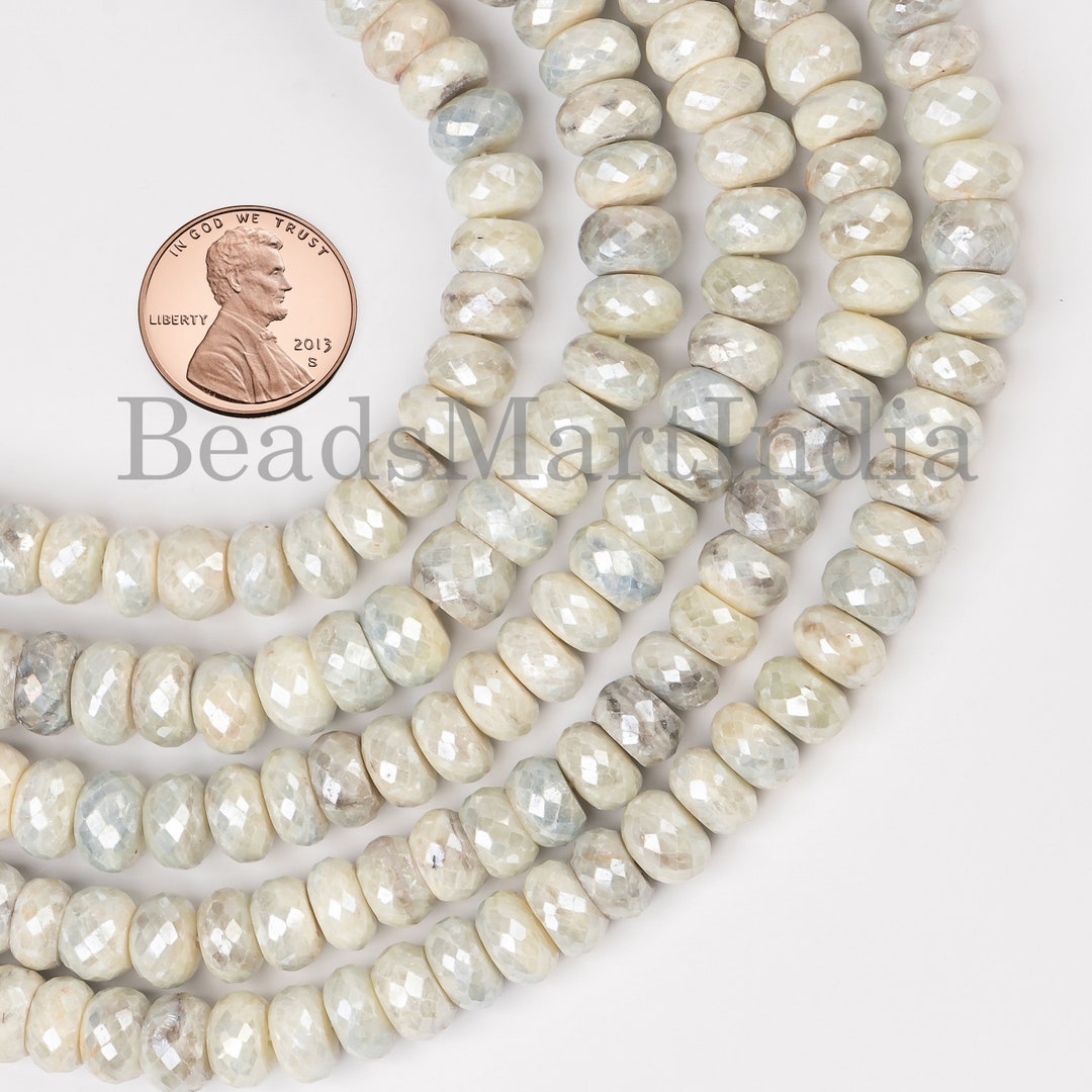 Silverite Faceted Beads Silverite Coated Sapphire Beads - Etsy UK