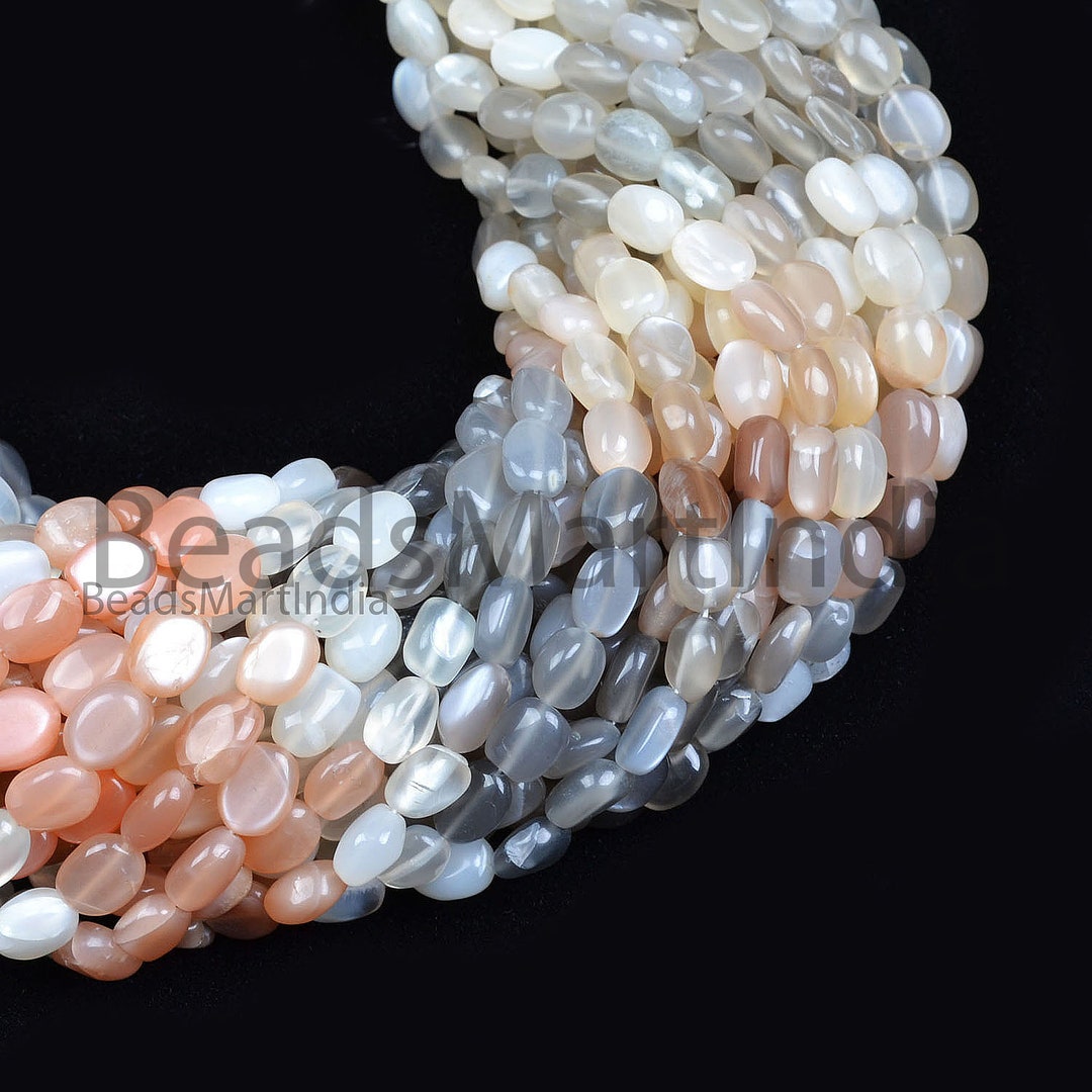 7x9-8x10mm Multi Moonstone Plain , Multi Moonstone Smooth Beads, Multi ...